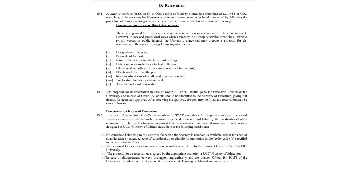 Draft Guidelines On ‘De-Reservation’ Creates Controversy, Government ...