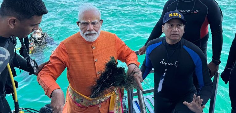 Prime Minister Modi Takes Scuba Diving Into Submerged Ancient City In ...