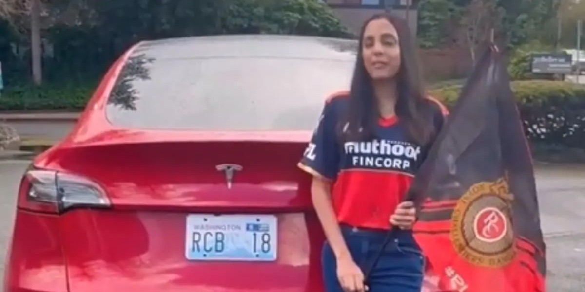 IPL 2024: RCB Fangirl Showcases Her Tesla With Special Number Plate ...