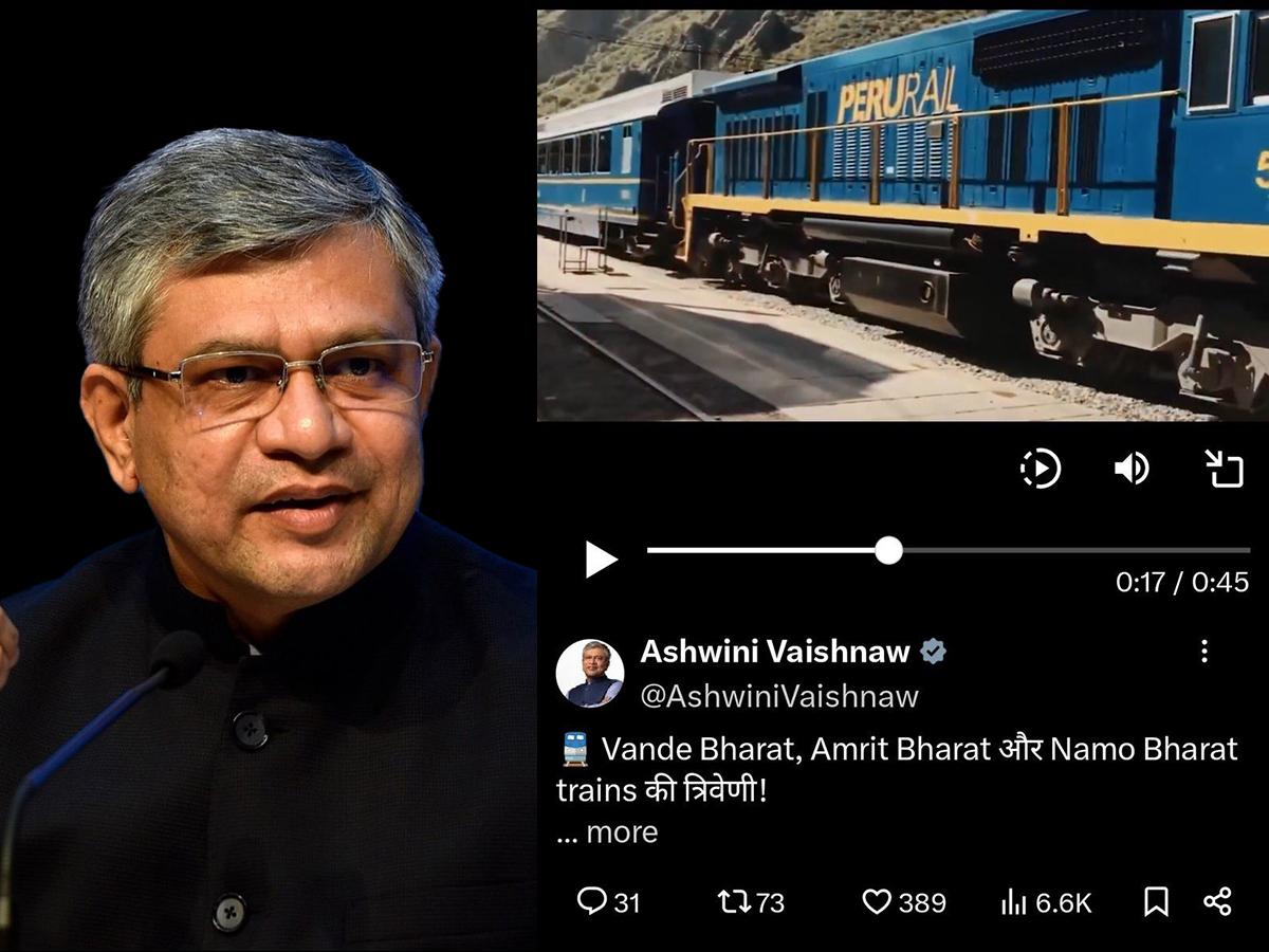 Vande Peru?: Ashwini Vaishnaw Uses Peru Rail Clip For Vande Bharat Reel; Trolled | TimelineDaily