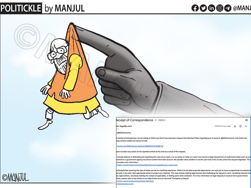 "Worried?": Cartoonist MANJUL Slams Mumbai Police For Requesting X To ...