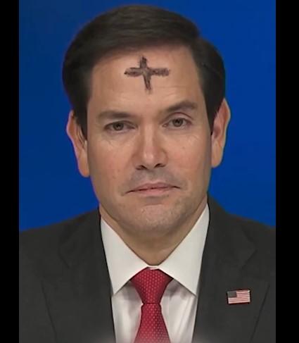 Marco Rubio Wears 'Ash Wednesday' Cross on Forehead, Sends Warning to Hamas | TimelineDaily