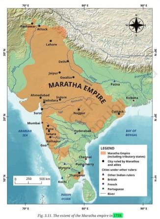 Rajasthan Leader Objects Class 8 NCERT Map Showing Territory As Maratha ...